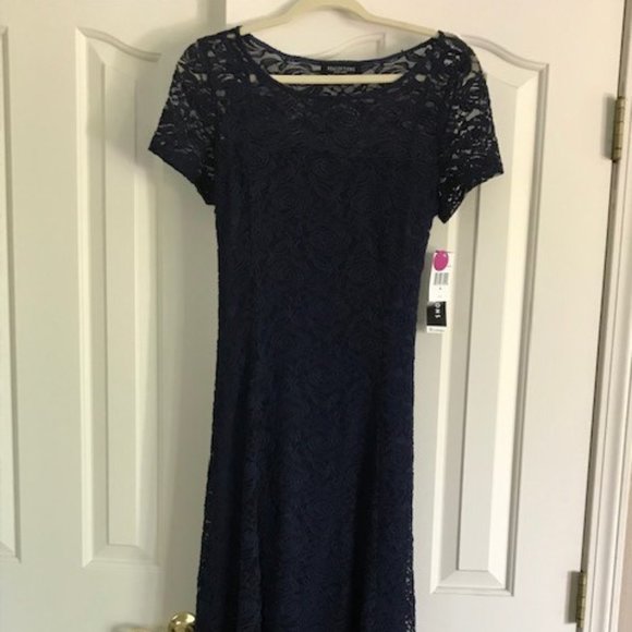 Perceptions New York | Dresses | Perceptions New York Navy Blue Lace ...